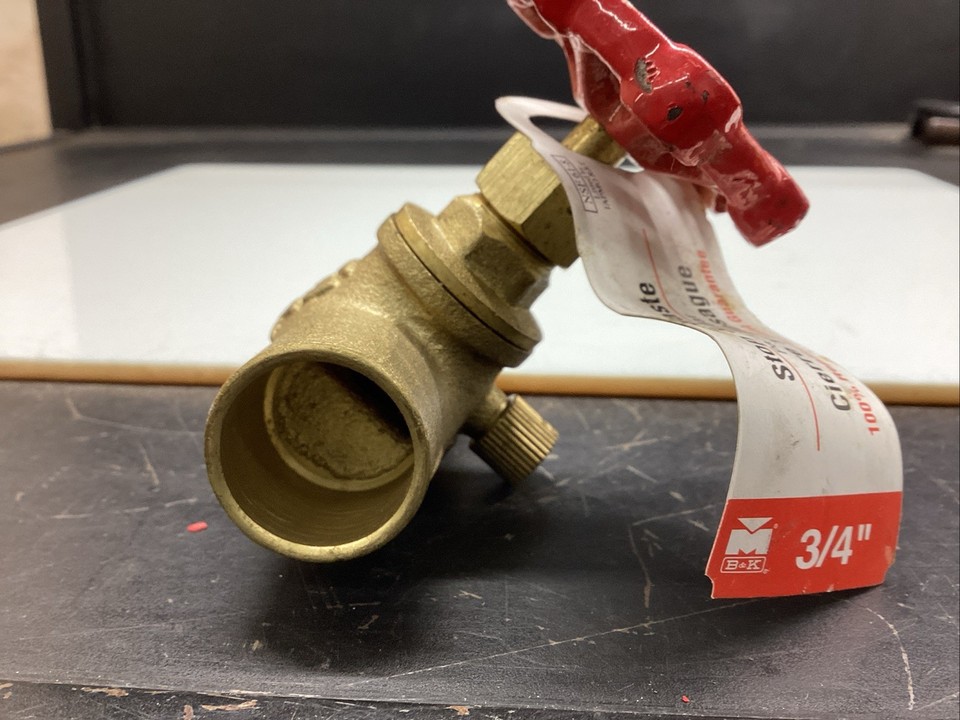 B&K Mueller Stop And Waste Gate Valve 3/4 Inch Solder In 105-604 Brass ...