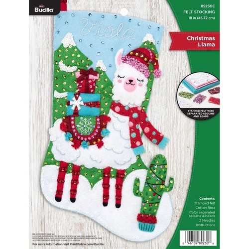 Bucilla Felt Applique Stocking Kit, 18, Christmas Llama 46109892306| eBay