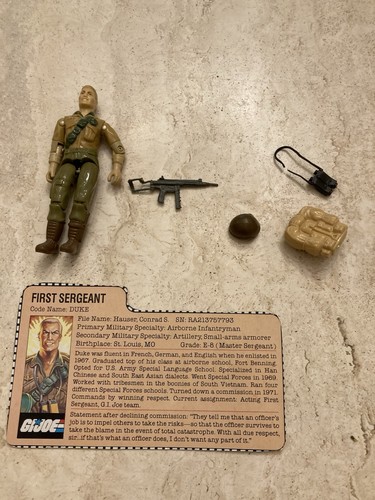 GI Joe Duke 1984 Complete with File Card has Broken Crotch new O Ring ...