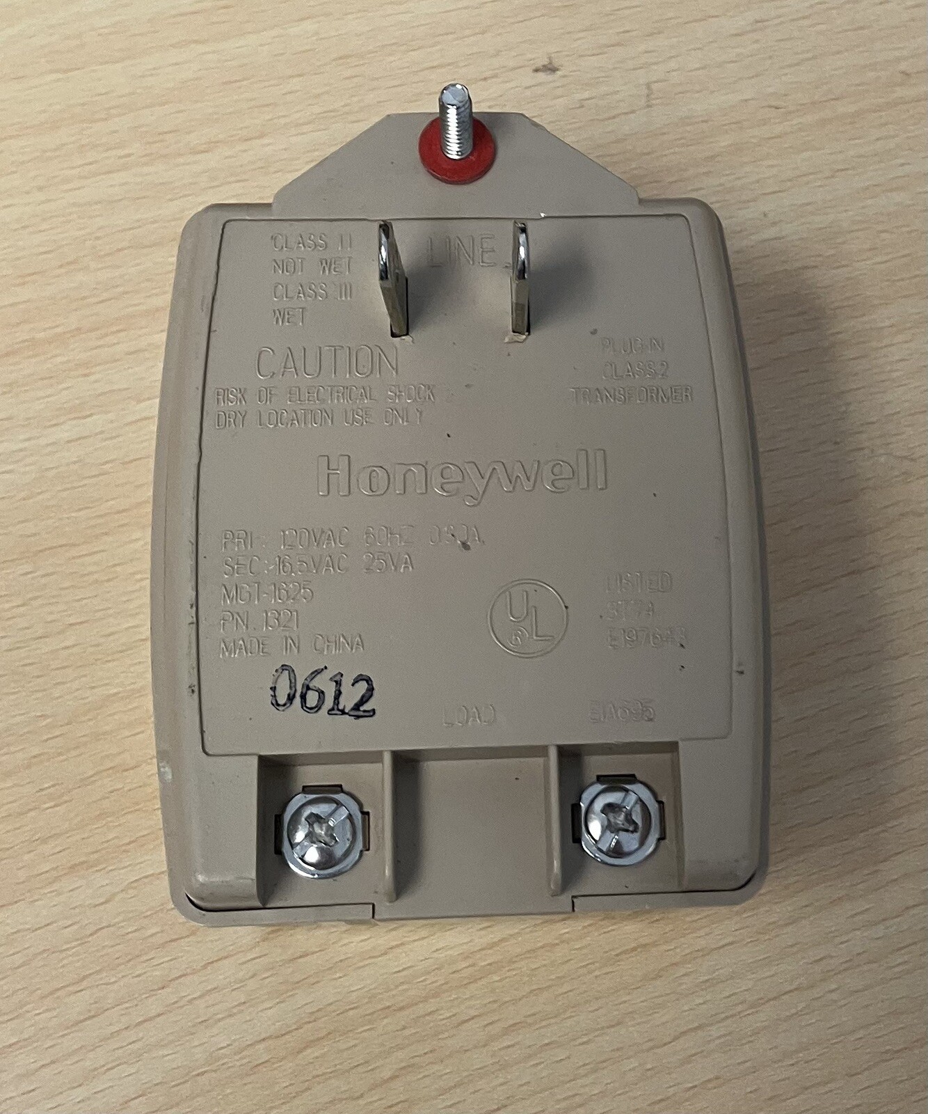 Honeywell Class 2 Transformer Power Supply, Model 1321, 16.5VAC 25VA ...