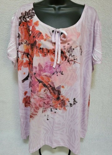 Basic Editions Womens Shirt Top Blouse Size 2X Purple Red Orange Black Floral | eBay