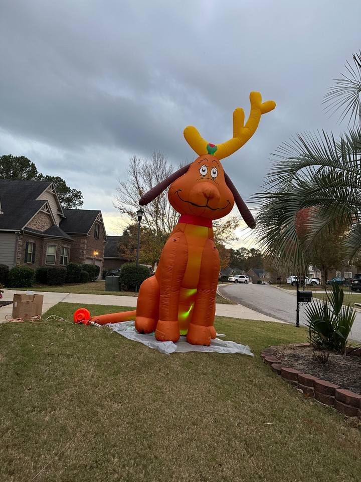 30ft Inflatable Grinch + 15ft Max The Dog Holiday Decoration with Fan ...