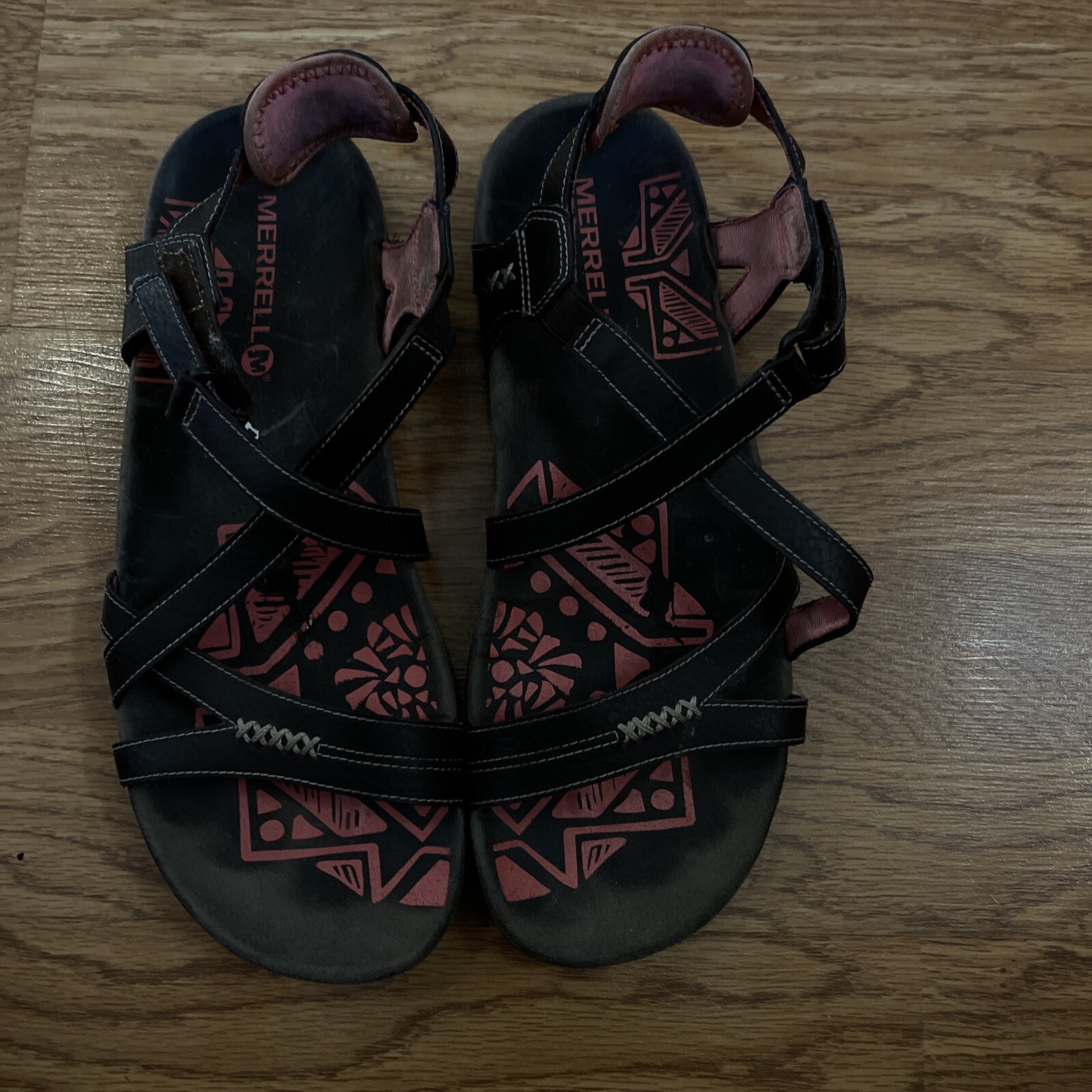 Merrell Cocoa Coral Strappy Comfort Slip On Sandals Brown Women's Size ...