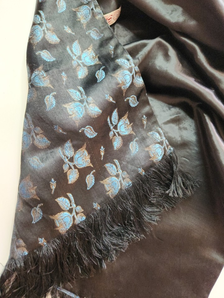 Tony E Stephan Finest Brocades Damascus Syria Black & Blue Scarf wrap ...
