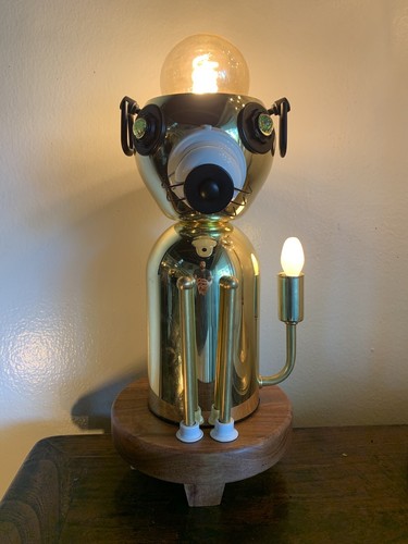 Vintage Puppy Dog Light Lamp Mid Century Modern Brass Wood Metal Deco ...