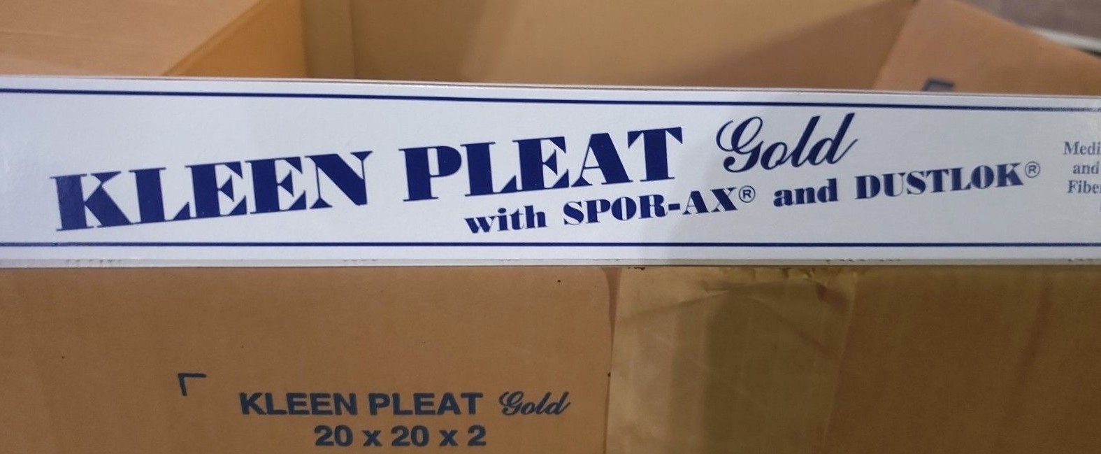 FIBERBOND KLEEN PLEAT GOLD CLASS 2 MERV-7 FILTER 20X20X2 LOT OF 2 | eBay