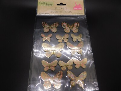 Crafters square foil butterfly pop up stickers 12 count | eBay
