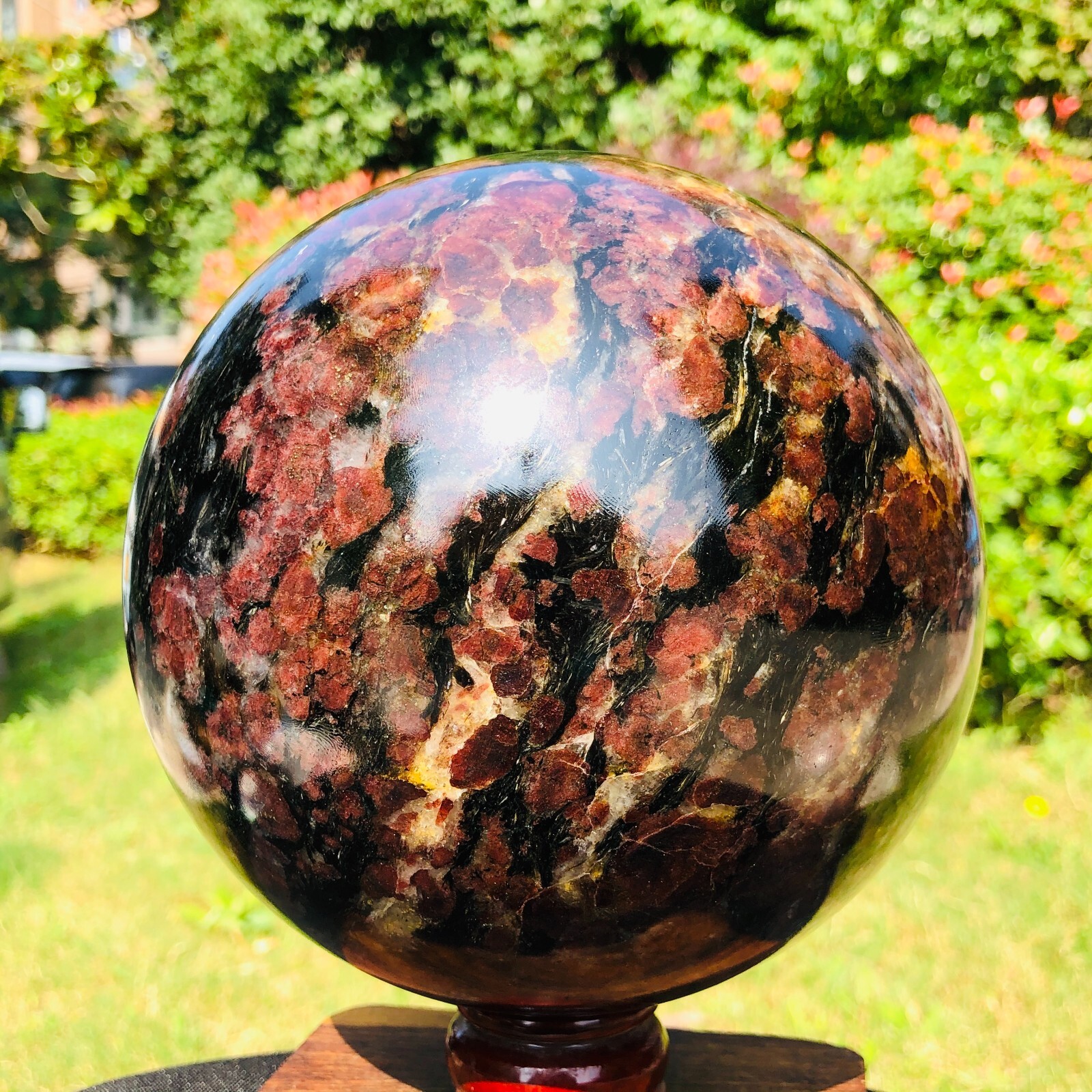 13.46LB Huge astrophyllite quartz "fireworks stone" crystal ball ...