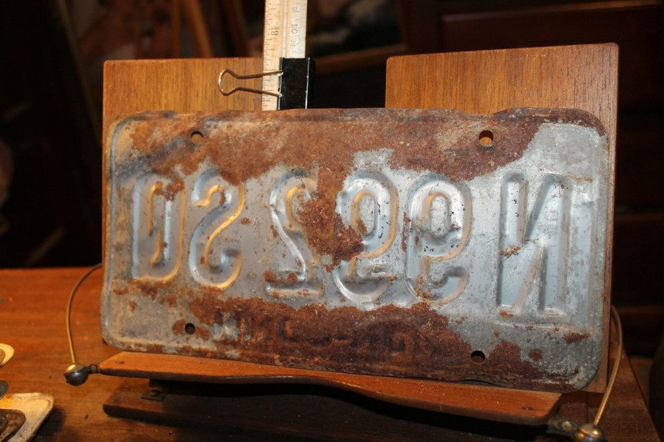 1991 OHIO License Plate N992SQ Non Comm Very Rough Dented Rusty | eBay