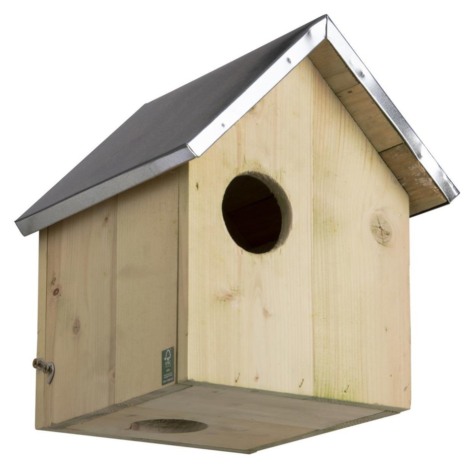 Squirrel House Nest Box Pine Wood Outdoor Wildlife Shelter Tree Zinc ...