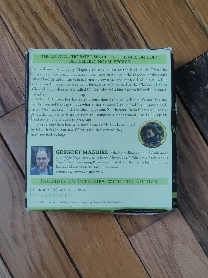 Son of a Witch Wicked Sequel Audio Book Gregory Maguire UNABRIDGED 12 ...