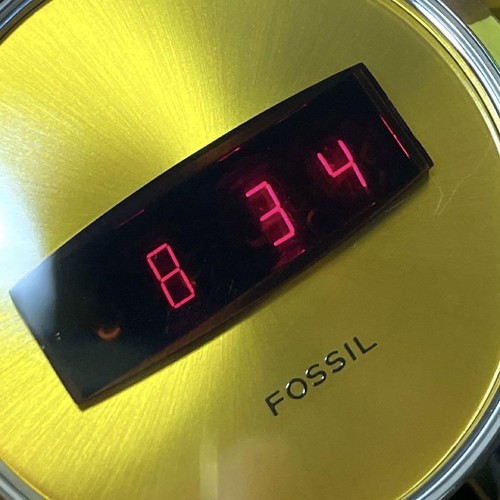 FOSSIL LED Watch 2002 Quartz Retro Futura Dot Segment, Used | eBay UK