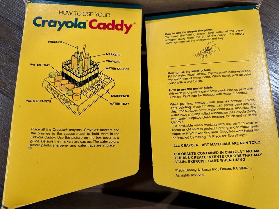 Vintage 1983 Crayola Caddy - Original Box With Original paint And More ...