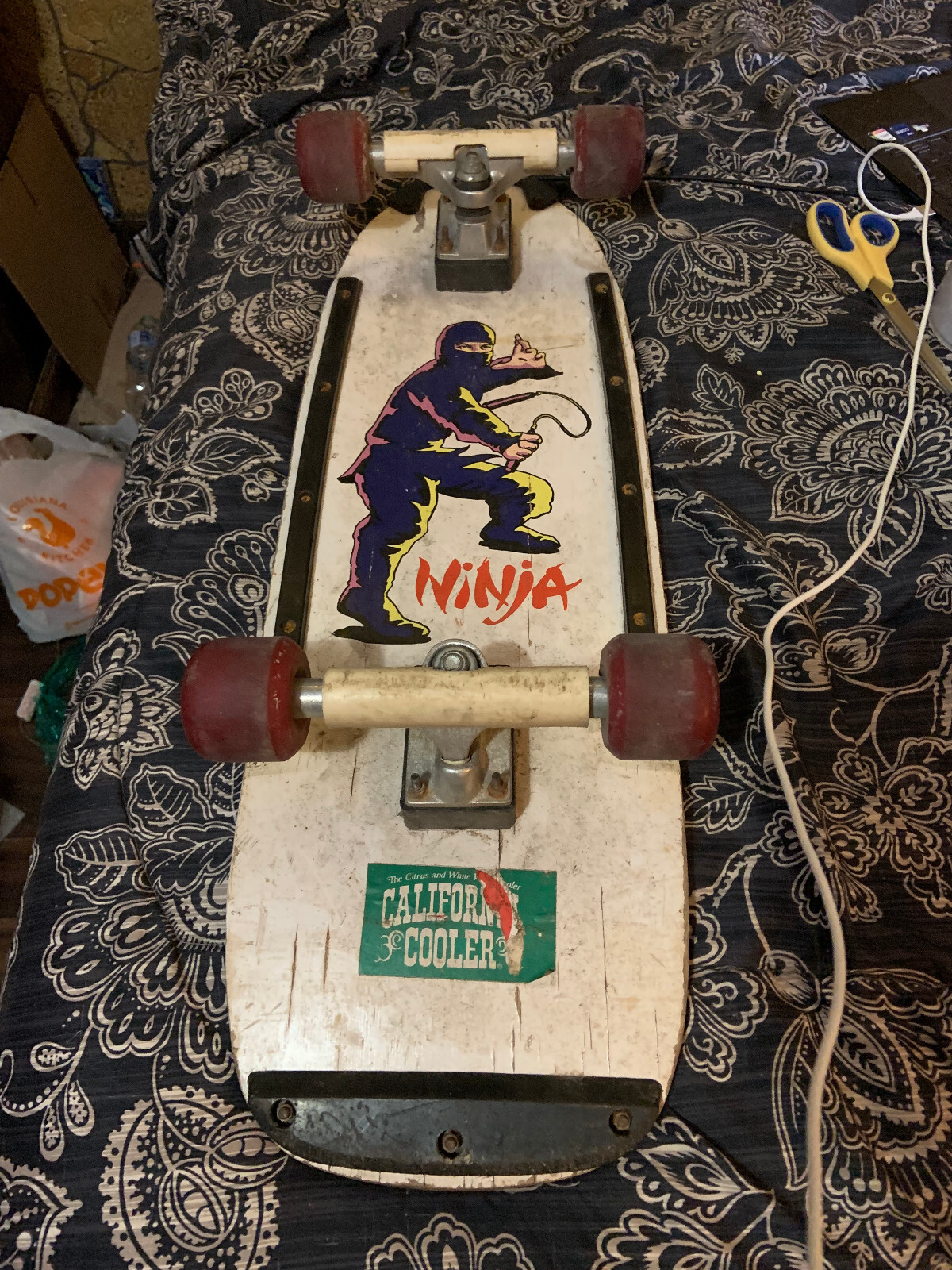 Vintage 80's 90's Skateboard- Ninja Power- Display/Wall hanger- Like a ...