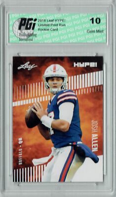 Josh Allen 2018 Leaf HYPE! #5A Just 5000 Ever Made Rookie Card PGI 10 ...