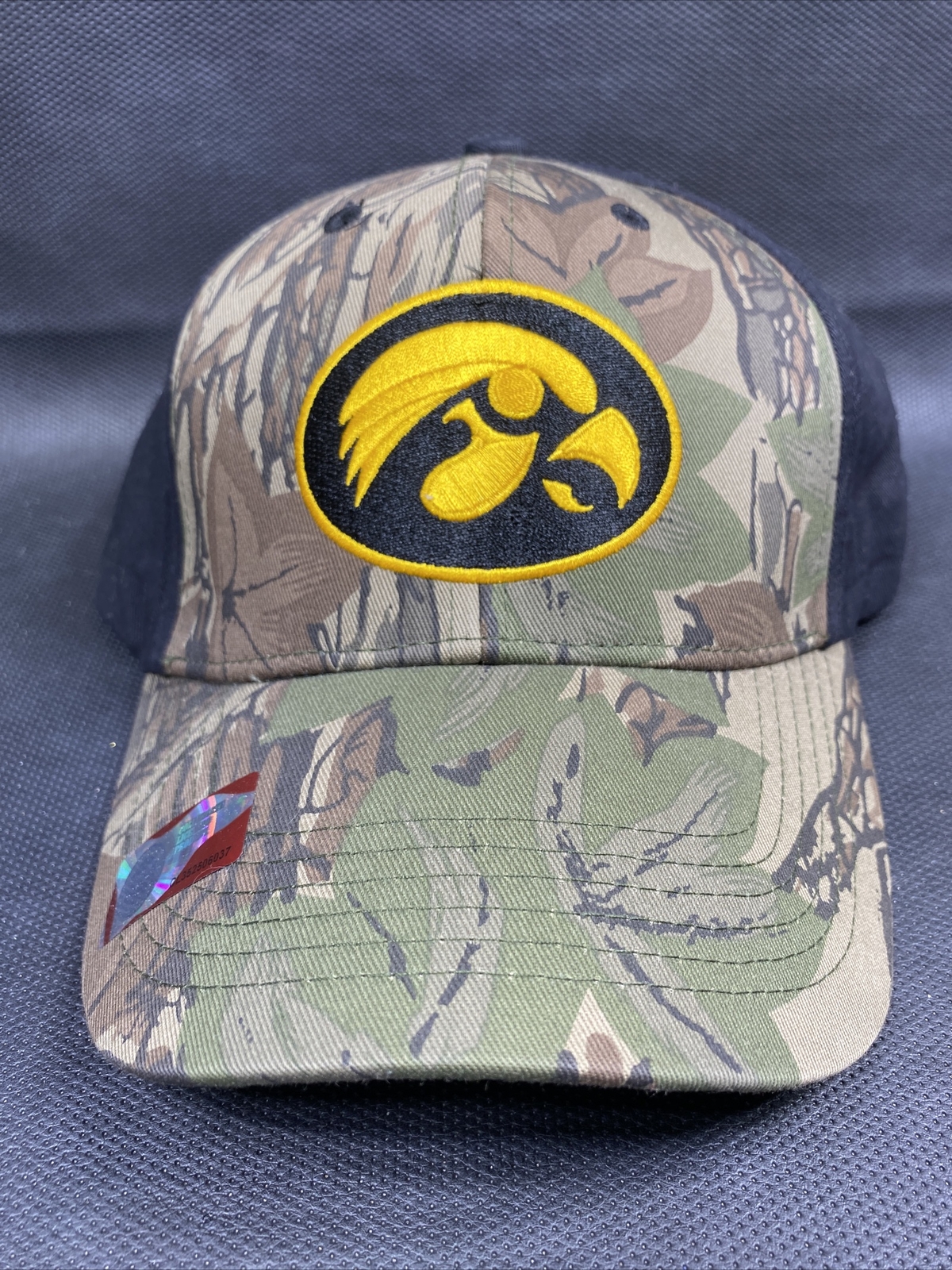 University Iowa Hat Mossy Oak Camo Black Yellow Logo Cap Hawkeyes ...