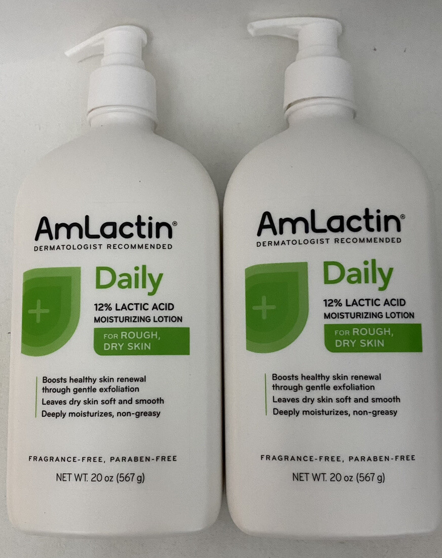 2 packs AmLactin Moisturizing Body Lotion 12% Lactic Acid, 20 Oz /pack ...