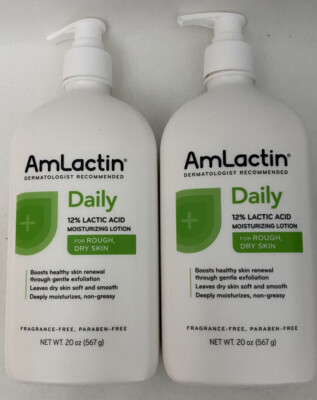2 packs AmLactin Moisturizing Body Lotion 12% Lactic Acid, 20 Oz Alpha ...