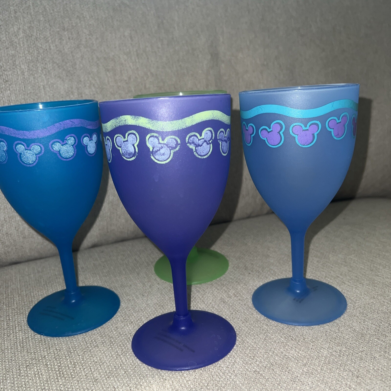 Disney Mickey Mouse Multi Color Plastic Wine/Water Goblet Set Of 4 7 ...