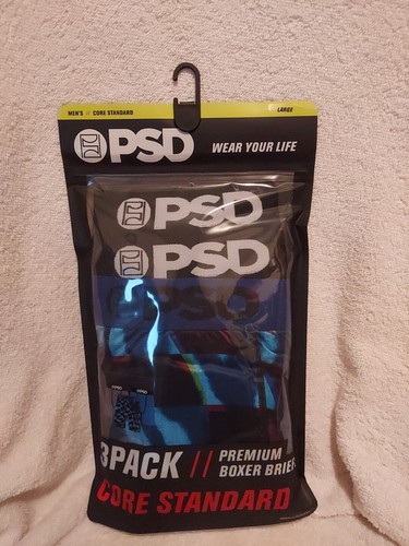 PSD Core Standard Premium Boxer Briefs Blue Check Up 3 Pack Size Large - New | eBay