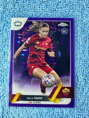 2022-23 Topps Chrome UEFA Womens Champions League Emilie Haavi Purple ...