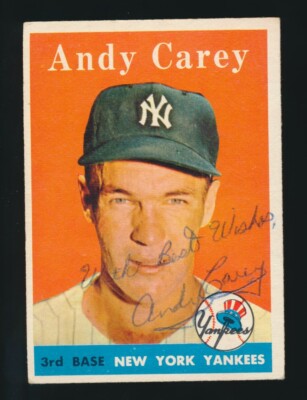 1958 Topps -#333 ANDY CAREY (New York Yankees) *AUTOGRAPHED* d.2011 | eBay