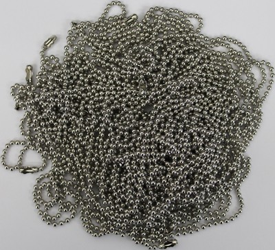 50 Pack - Silver Stainless Steel Long Fashion Bead Chain Necklace (24 ...