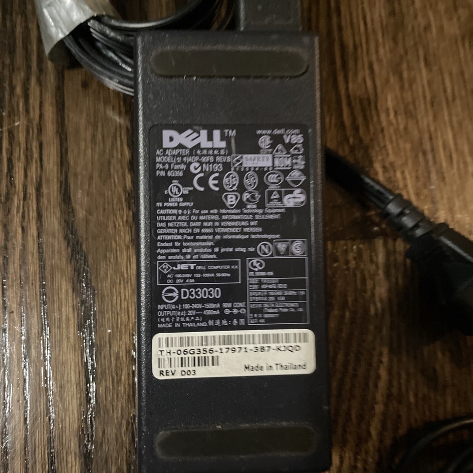 DELL OEM AC Adapter PA-9 Family Model ADP-90FB Rev B N193 20V 4.5A ...