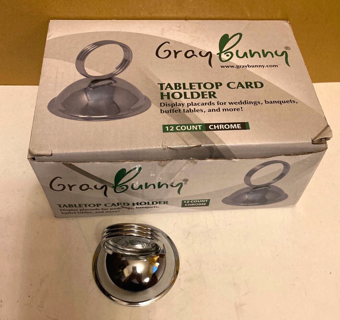 Gray Bunny GB-6866C Table Top Card Holder Chrome Display Placard Set of ...