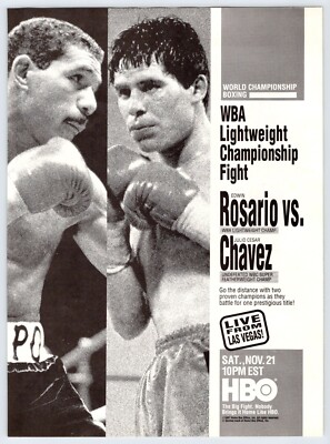 1987 ROSARIO VS CHAVEZ HBO BOXING Vintage 8"X10.5" Magazine Ad 1980's ...