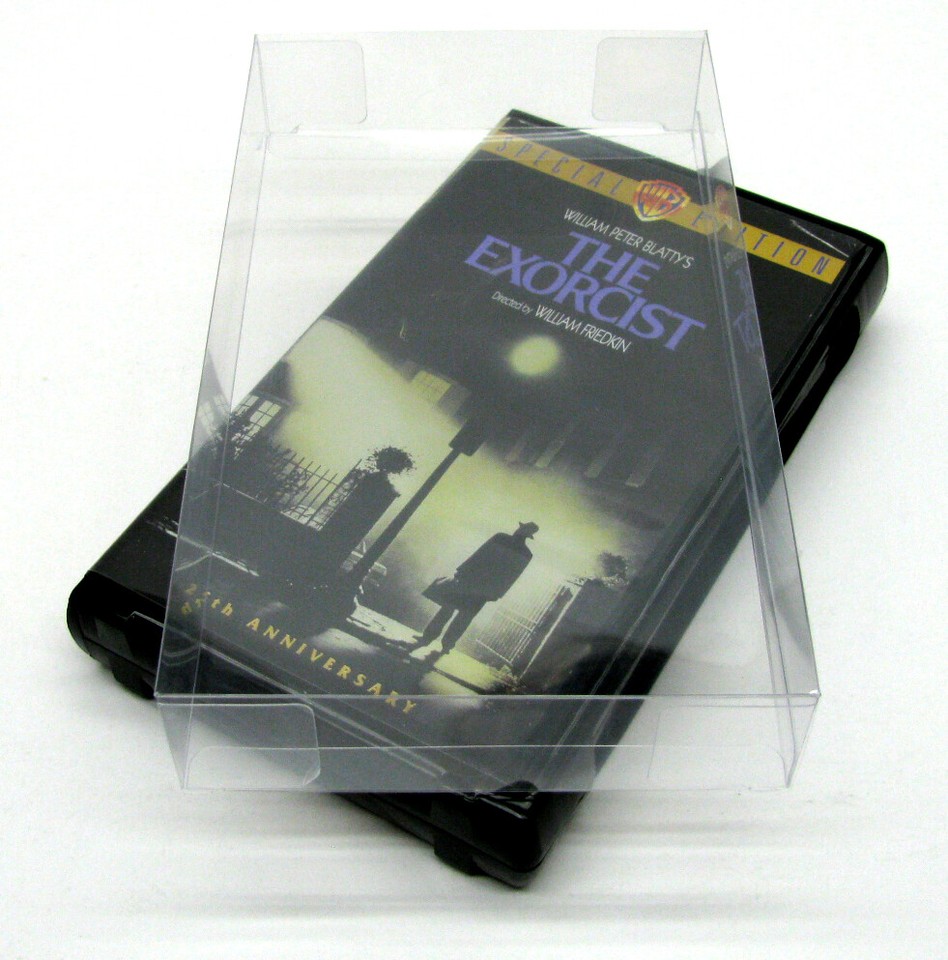5x VHS MOVIE SMALL CLAMSHELL (SIZE B) CLEAR PLASTIC PROTECTIVE BOX ...