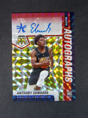 2020-21 Panini Mosaic Anthony Edwards RC Rookie Auto Red Gold SSP | eBay
