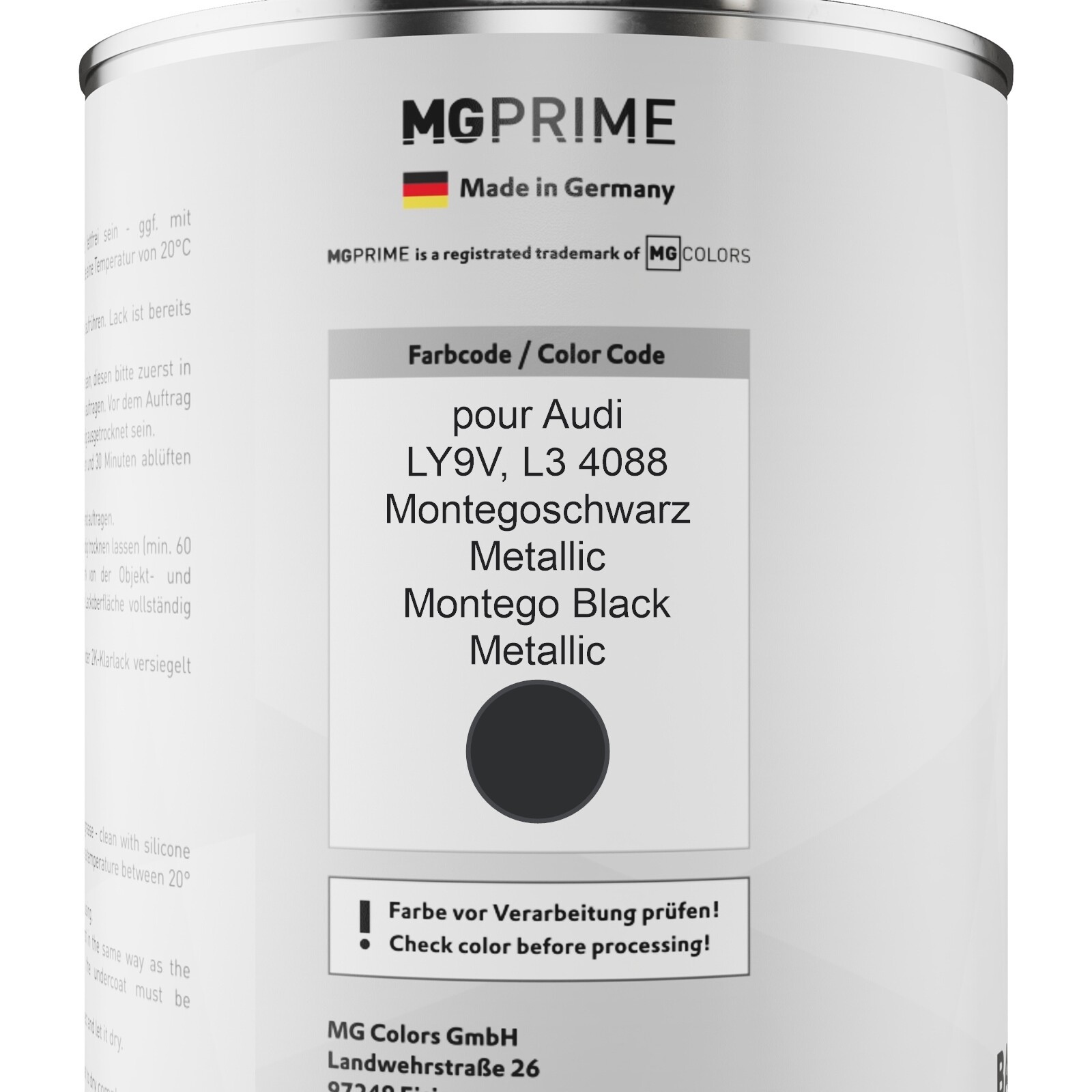 Peinture Voiture pot pour Audi LY9V L3 4088 Montegoschwarz Metallic 1 ...
