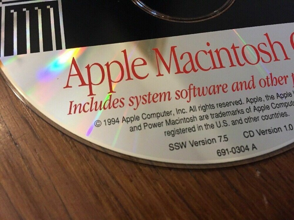 Vintage 1994 Power Mac Macintosh OS 7.5 CD System Software Programs ...