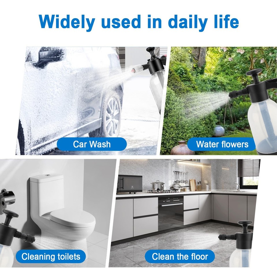 Manual Foam Cannon Easy Operating 2L Foaming Pump Sprayer For Car Wash ...