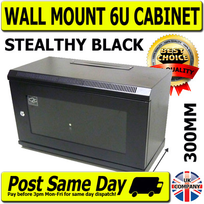 19” Black 6U Data Rack For Power Distribution Unit PDU Data Lan Cabinet ...