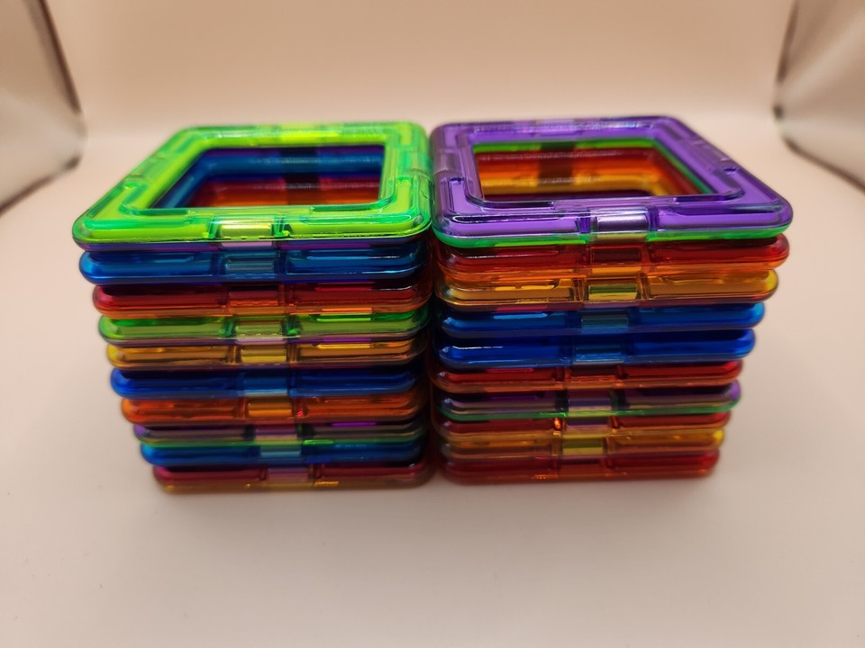 Magformers Loose Lot Of 43 Multicolored Pieces Plus Model Booklet | eBay