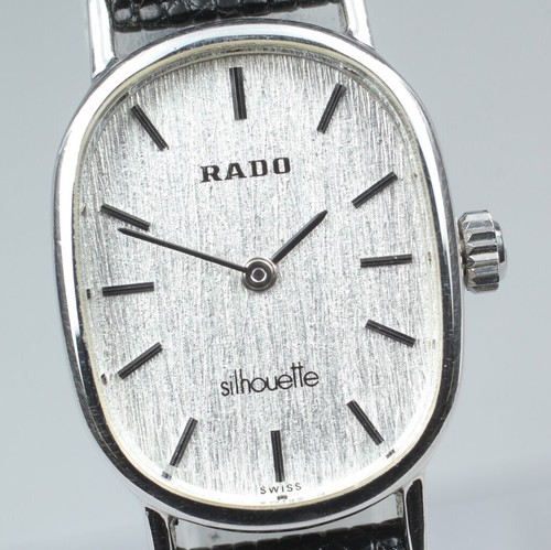 Vintage [Near MINT] Rado Silhouette Oval Silver Dial Hand Winding Women ...