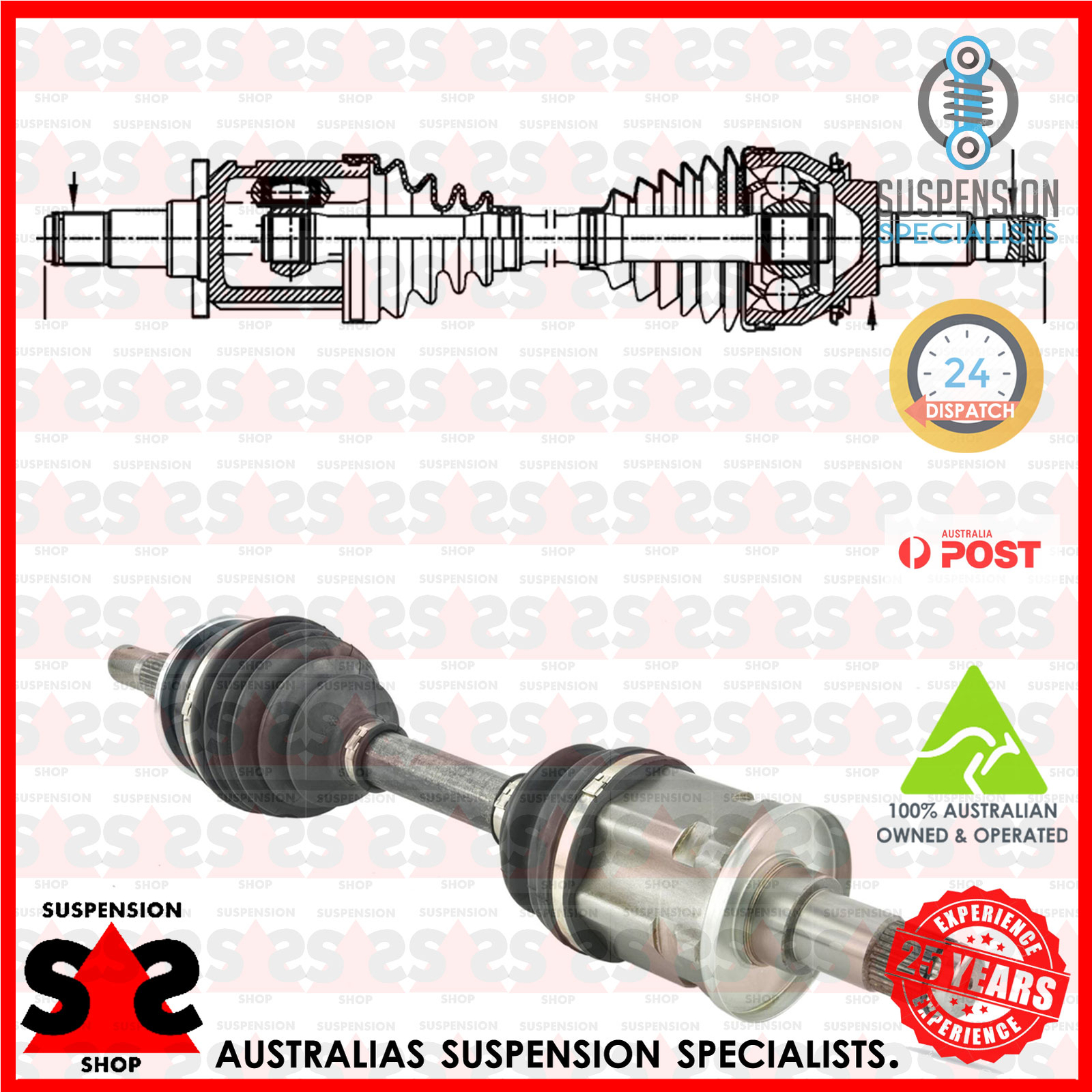 Front Axle Drive Shaft Suit TOYOTA Hilux 2.8 D 4WD (GUN126_) HILUX VIII ...