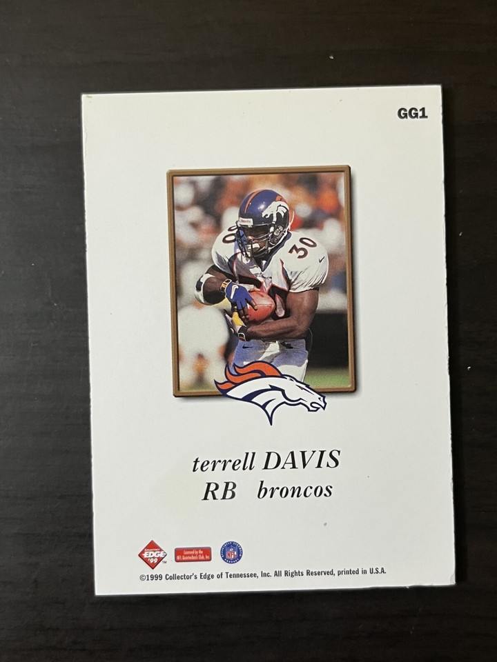 Terrell Davis 1999 Collector's Edge Game Gear Hologold GU Football ...
