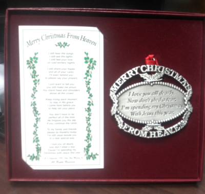 MERRY CHRISTMAS FROM HEAVEN PEWTER ORNAMENT (John Wm Mooney Jr, 1990 ...