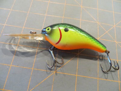 Large Vintage Anglers Pride Crankbait - Green, Yellow & Orange - 4 1/2 ...