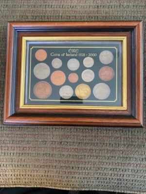 Eire Coins Of Ireland 1928-2000 (14) Coin Framed Display-Very Good ...
