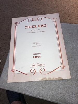 1932 Sheet Music Ragtime Tiger Rag H DeCosta Dixieland Jazz Band Piano ...