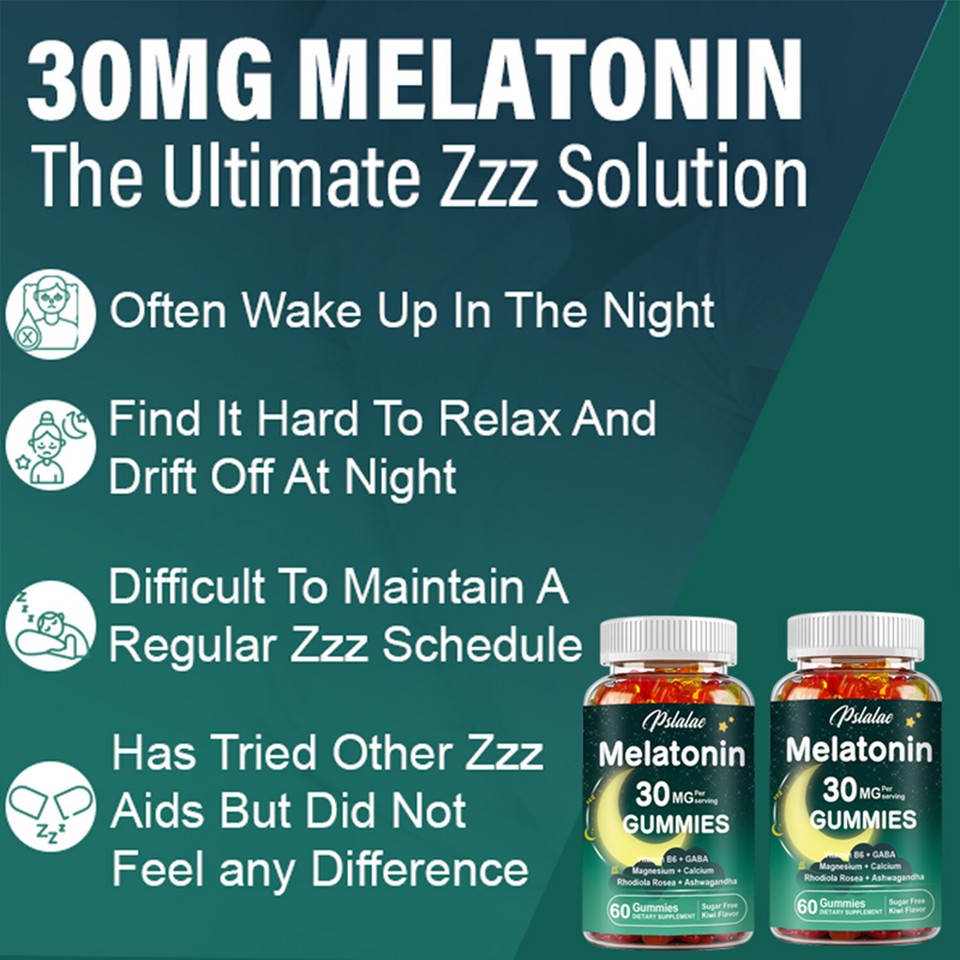 Melatonin 30mg - Sleep Aid, Relieve Stress & Anxiety - L-Theanine ...
