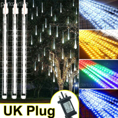 LED Icicle Meteor Shower Lights Christmas Icicle Snowfall String Lights ...