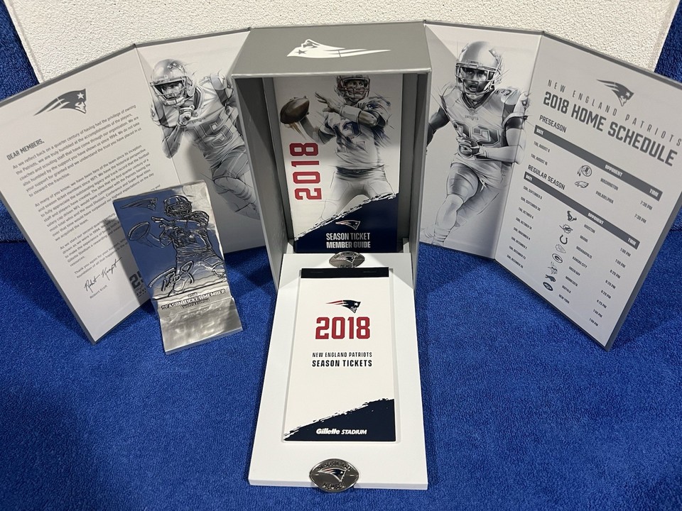 2018 Season Ticket Gift Box W/Tickets And Limited Edition Tom Brady ...