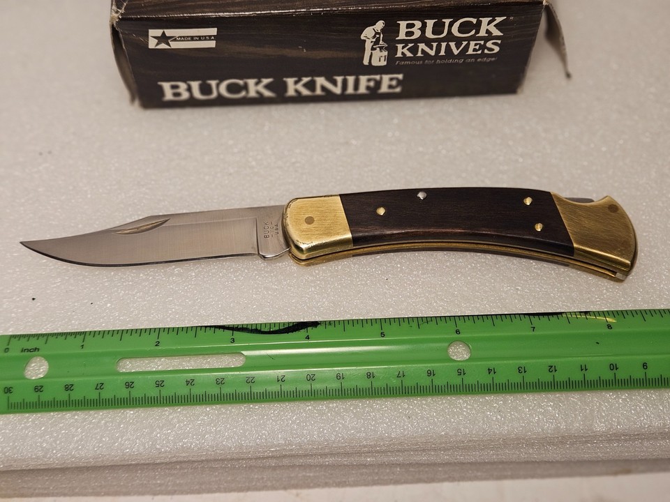 VINTAGE BUCK USA 110 HUNTER FOLDING HUNTER LOCK BACK KNIFE W/ORIGINAL ...