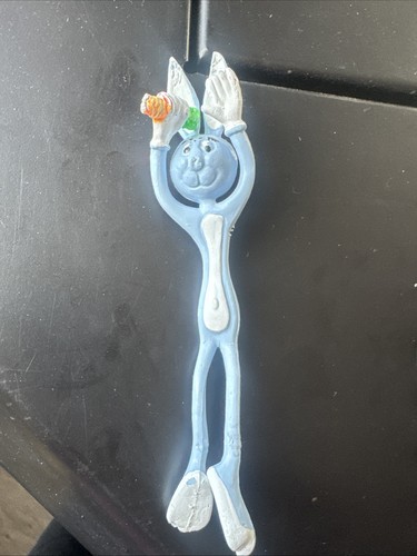 Rare Bendable/ Posable Rubber Aqua 5” Bunny Rabbit Holding Carrot Toy ...