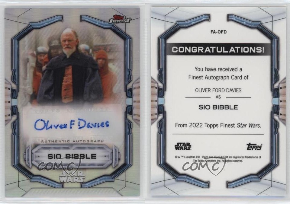 2022 Topps Finest Star Wars Refractor Oliver Ford Davies as Sio Bibble ...